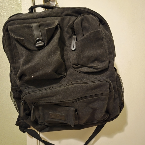 Bella Russo | Bags | Bella Russo Black Canvas Backpack | Poshmark